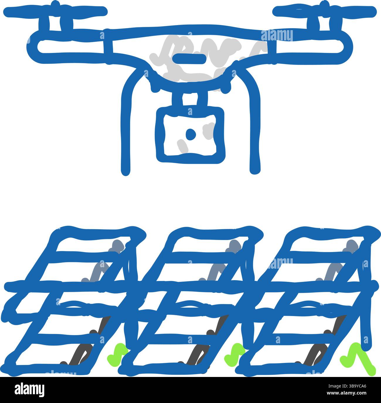 environmental survey drone icon doodle illustration Stock Vector Image ...