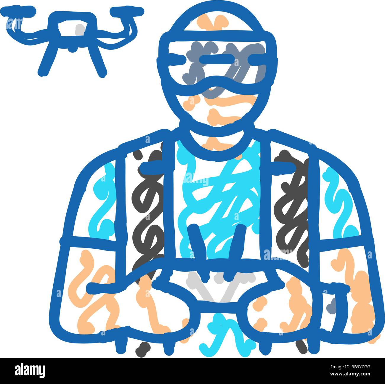 drone pilot drone icon doodle illustration Stock Vector Image & Art - Alamy