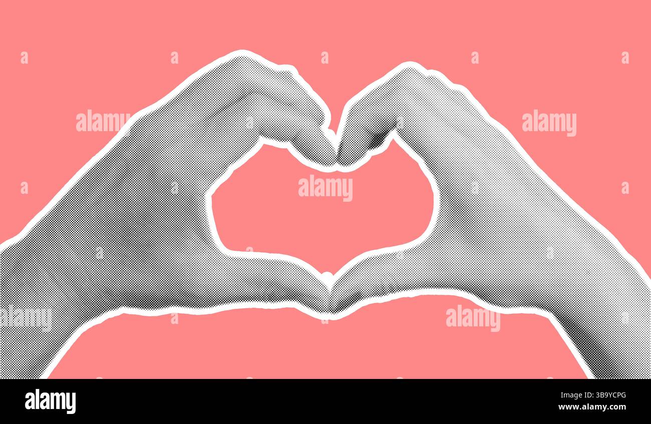 Hands forming a heart shape, symbolizing love and togetherness. Tender ...