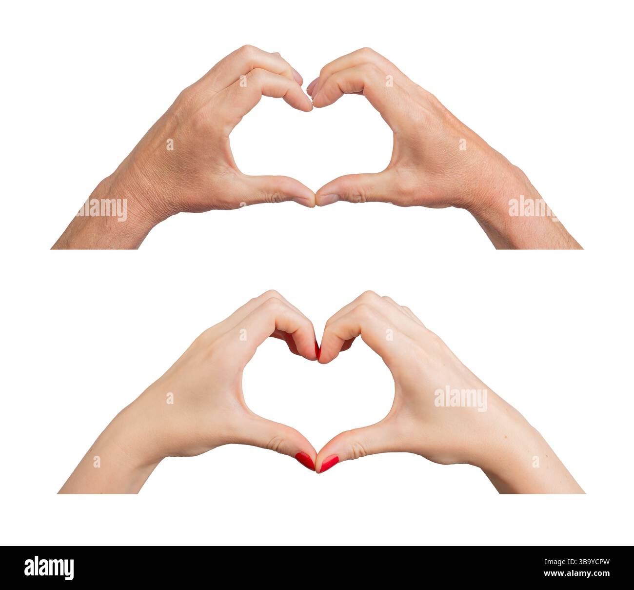 Woman making finger heart gesture Cut Out Stock Images & Pictures - Alamy