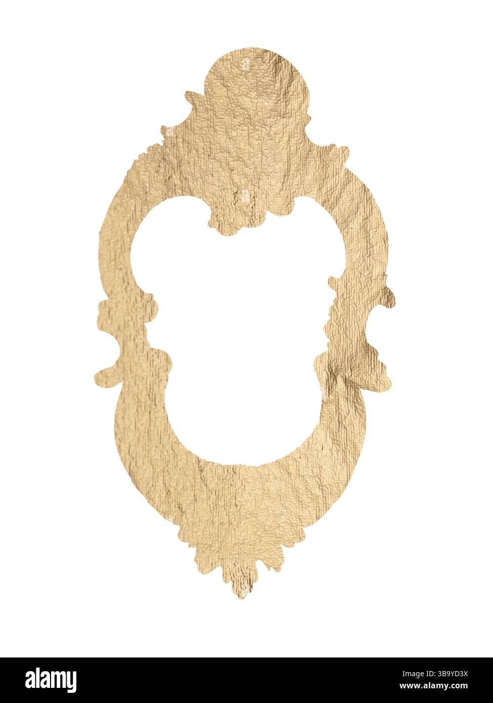 Gold picture frame with ornate vintage design, rich golden foil texture ...