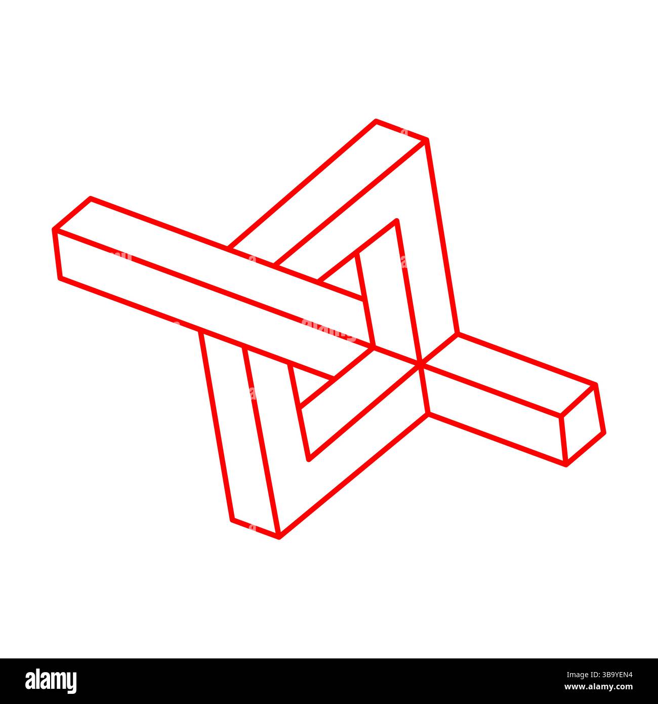 Impossible shape. Sacred geometry figure. Optical illusion. Abstract eternal geometric objects ...