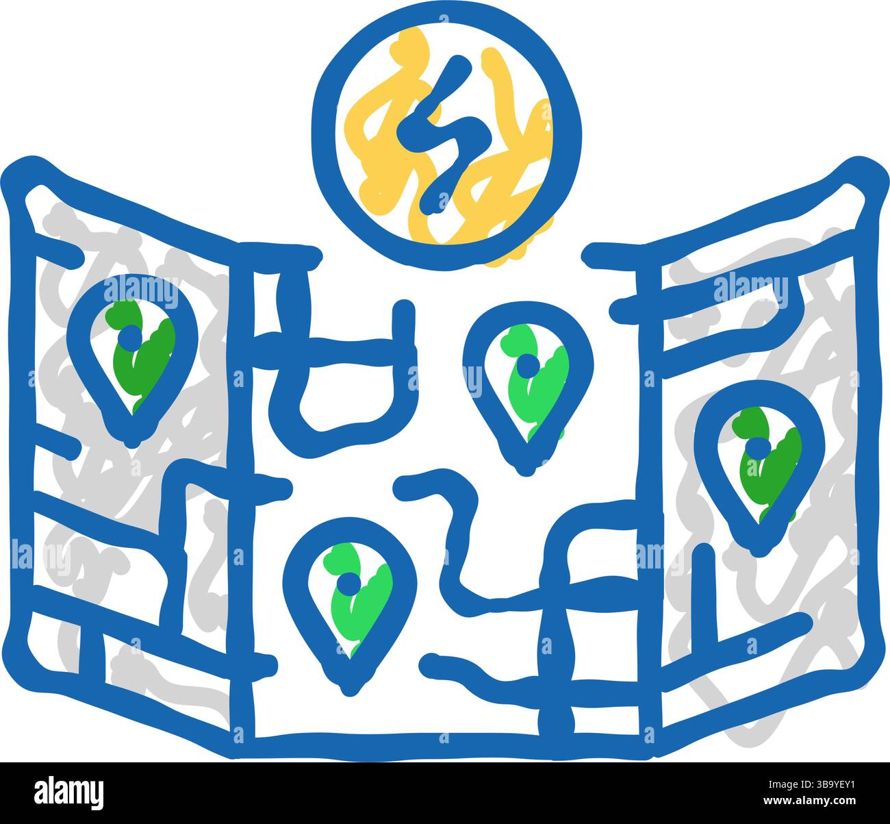 ev charging map electric icon doodle illustration Stock Vector Image ...