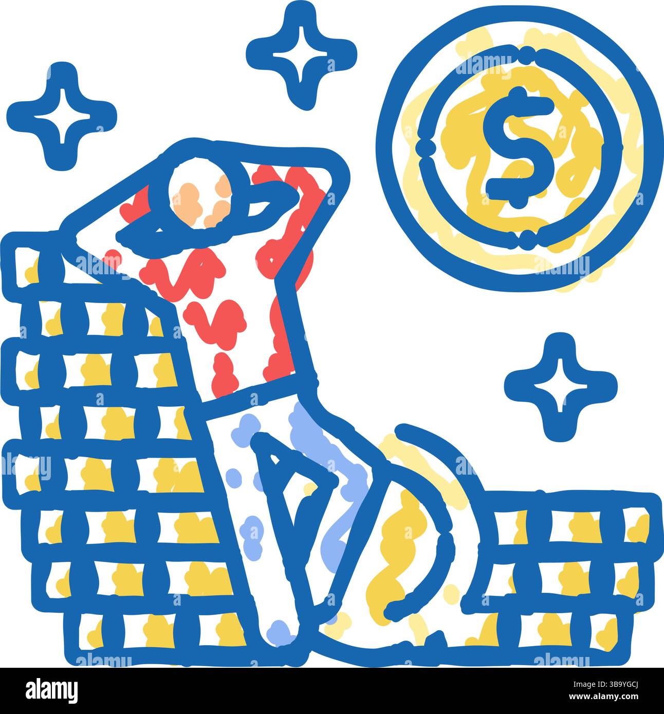 financial independence icon doodle illustration Stock Vector Image ...