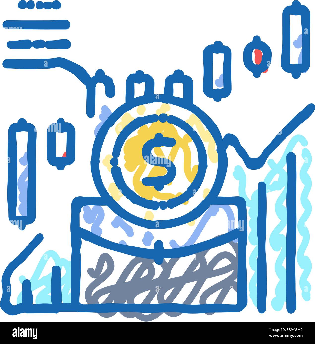 investment trends financial advisor icon doodle illustration Stock ...
