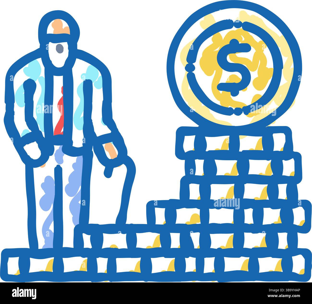 retirement planning financial advisor icon doodle illustration Stock ...