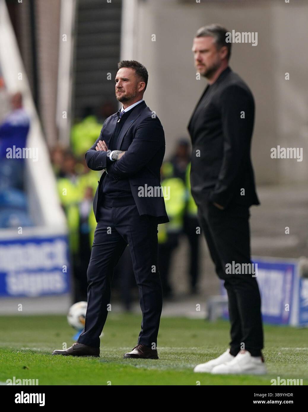 Rangers interim manager Barry Ferguson (left) and Aberdeen manager ...