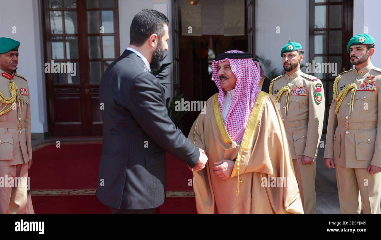 Syrian President Ahmed Al-Sharaa departs Bahrain after his visit today ...