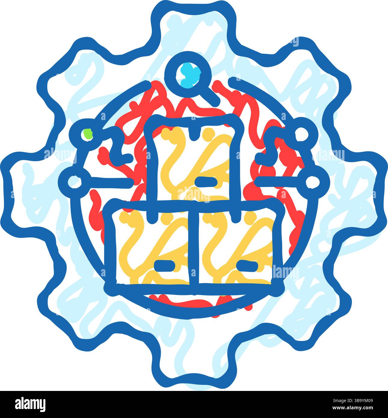 inventory management logistic manager icon doodle illustration Stock ...