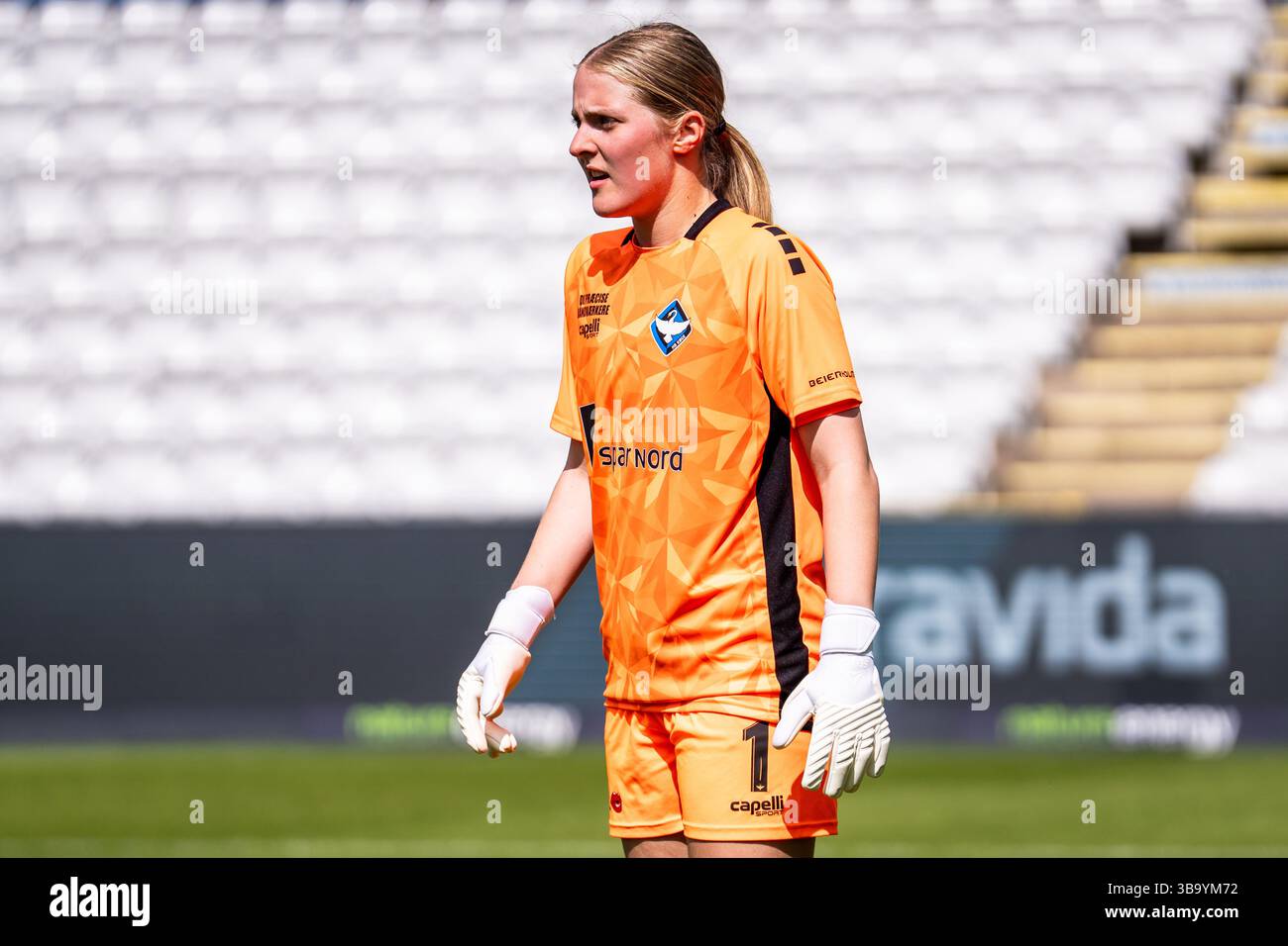 Odense, Denmark. 10th May, 2025. Goalkeeper Alberte Vingum (1) of HB ...