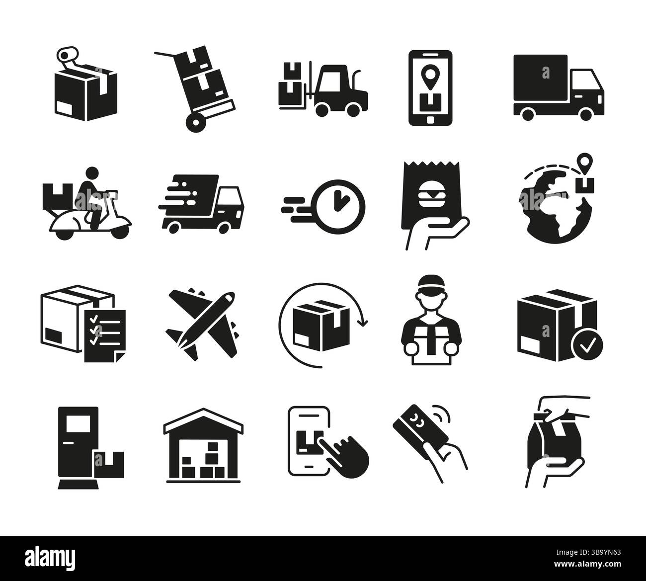 Set shopping delivery icons Stock Vector Images - Alamy