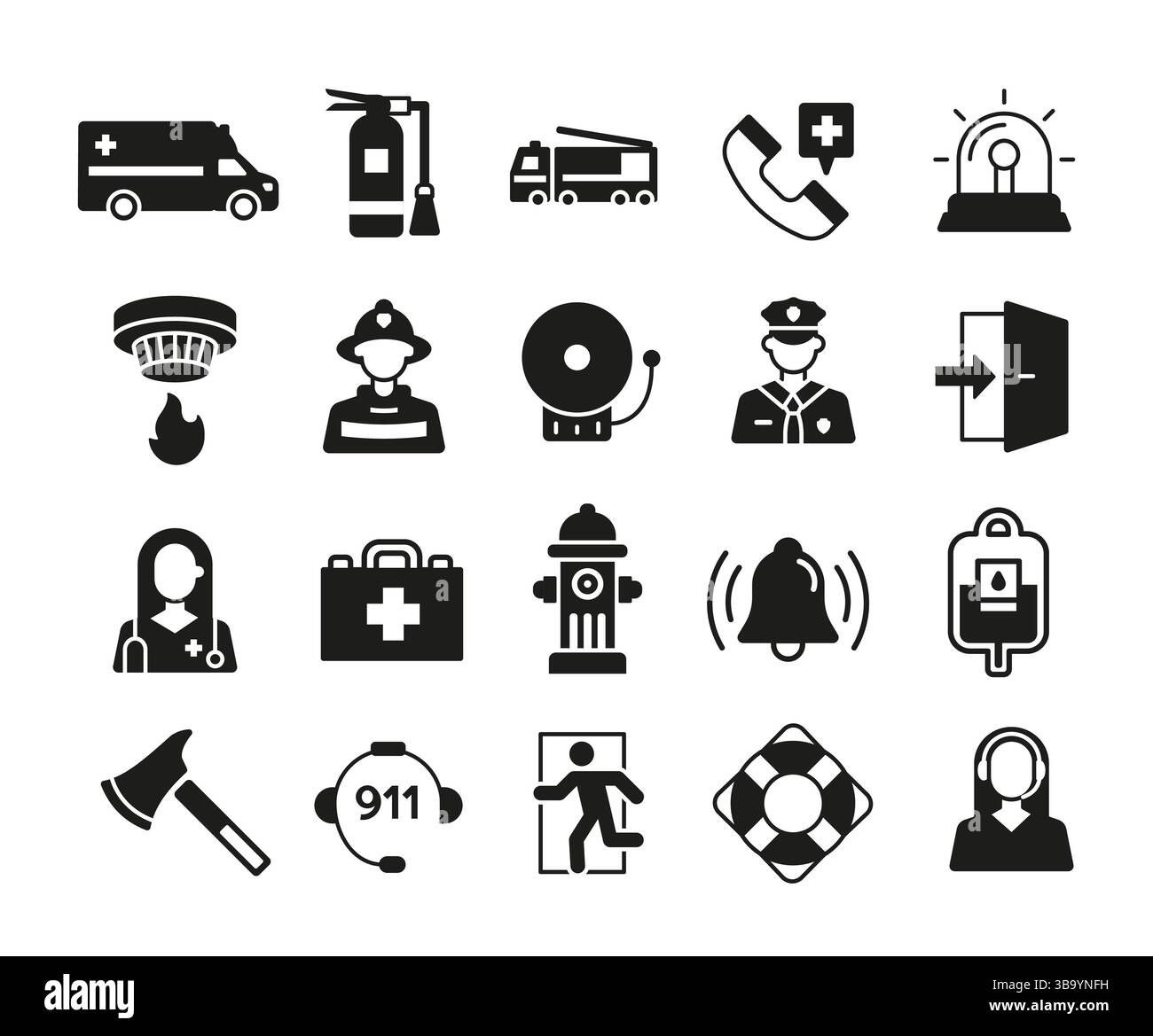 Set fire safety vector Stock Vector Images - Alamy