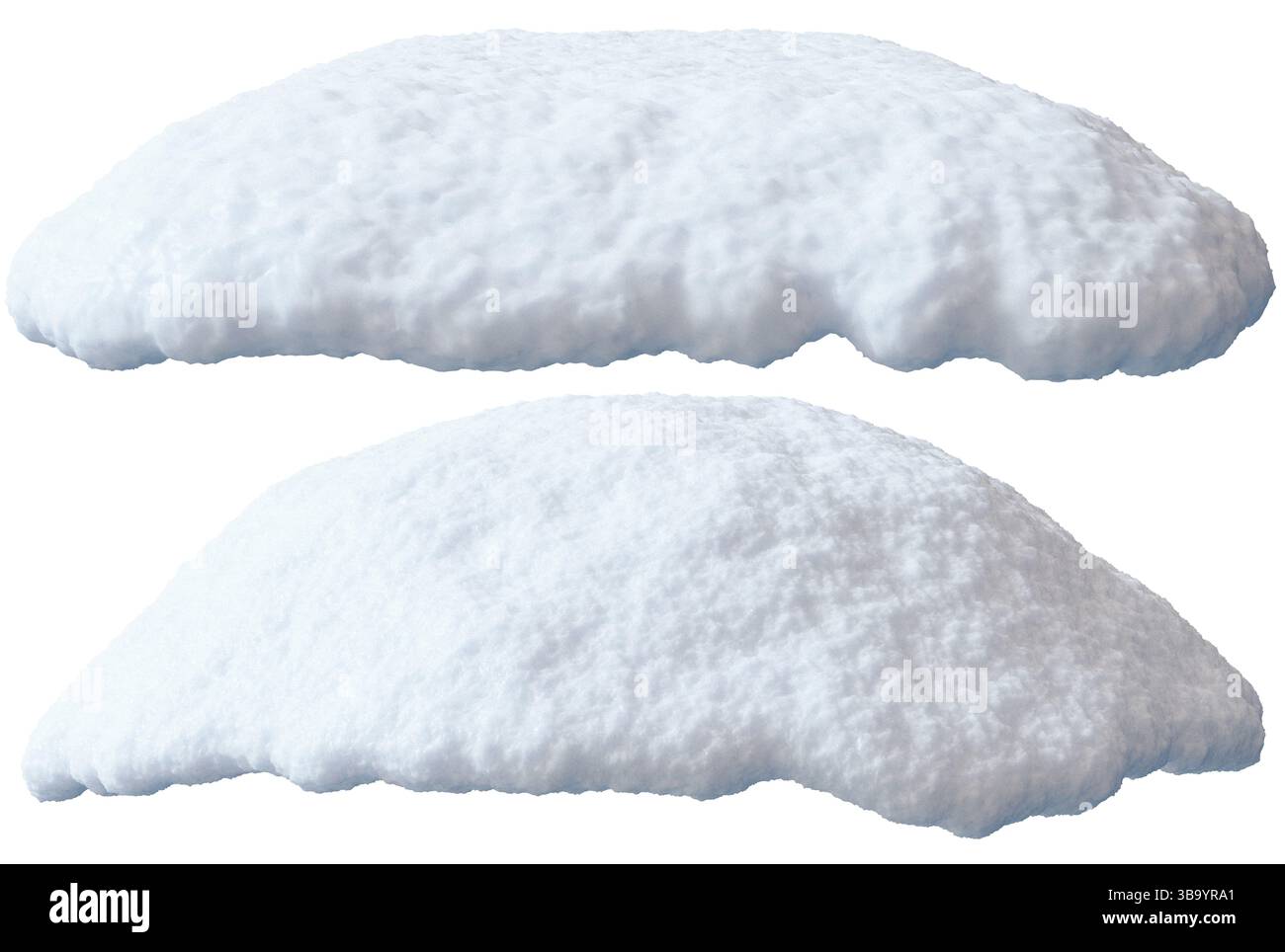 Presented is a three-dimensional representation of snow heaps ...
