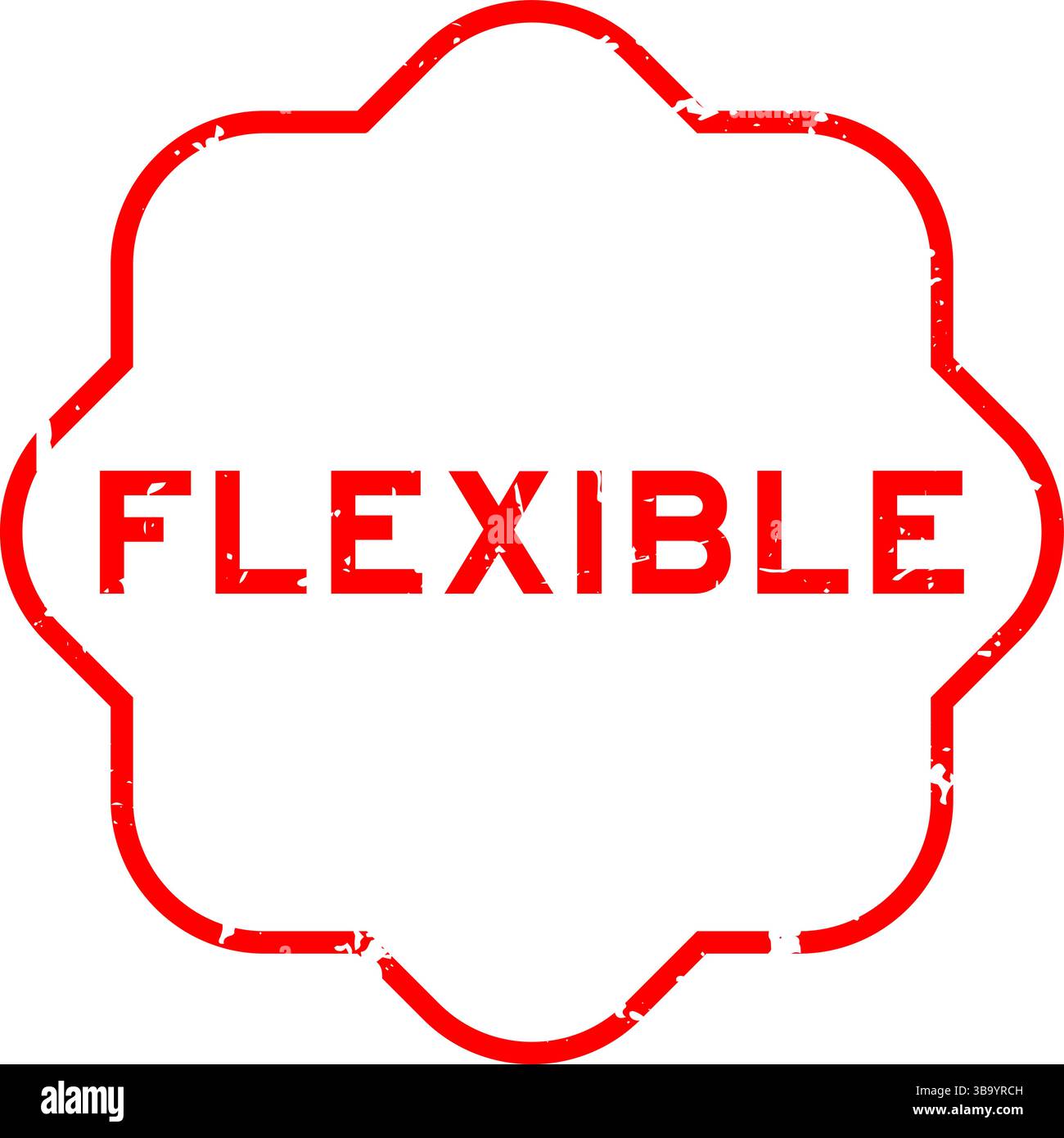 Grunge red flexible word rubber seal stamp on white background Stock ...