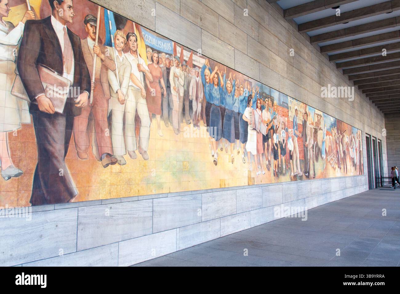 Building of the Republic - mural in Berlin Stock Photo - Alamy