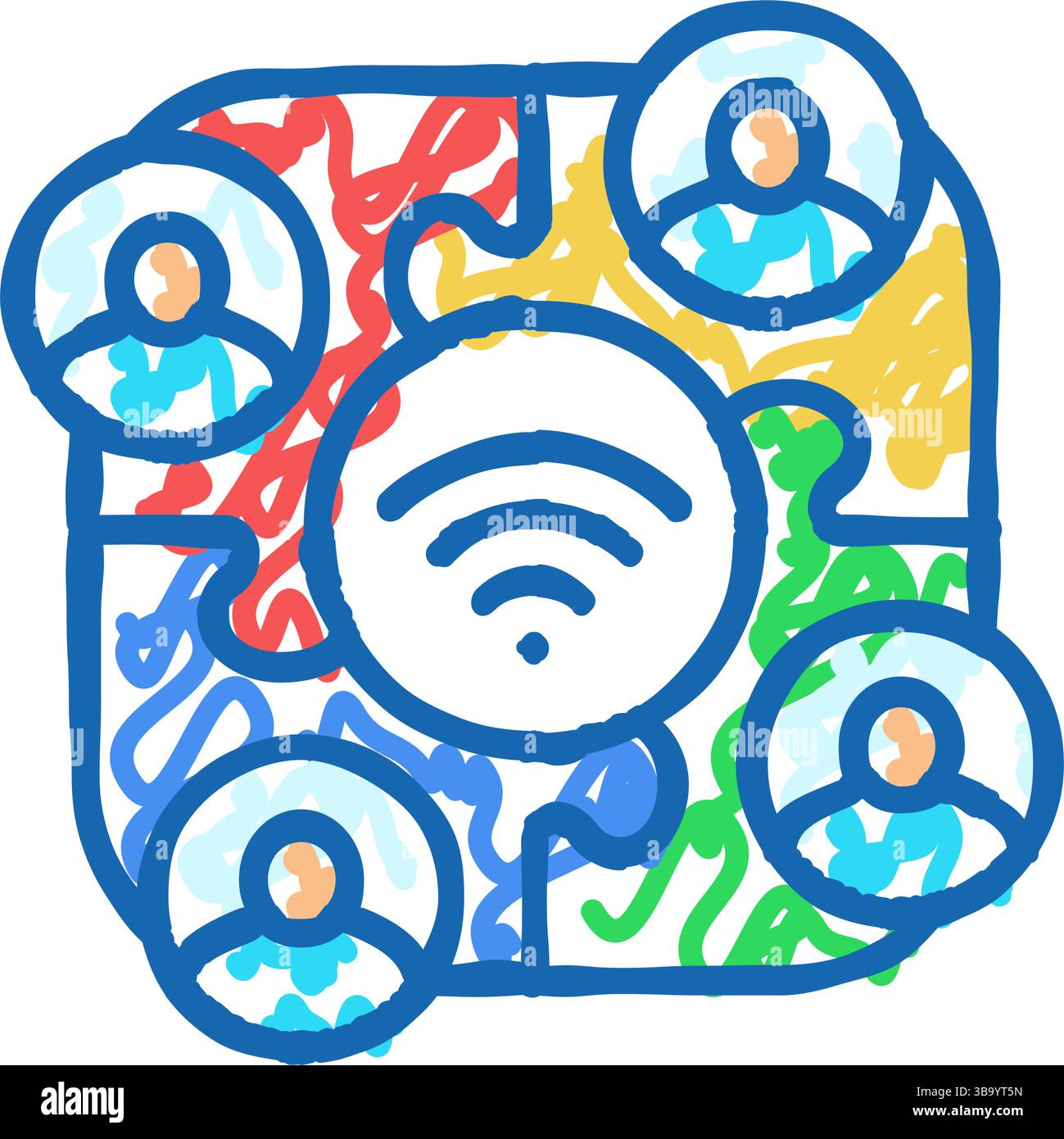 community building social media icon doodle illustration Stock Vector ...