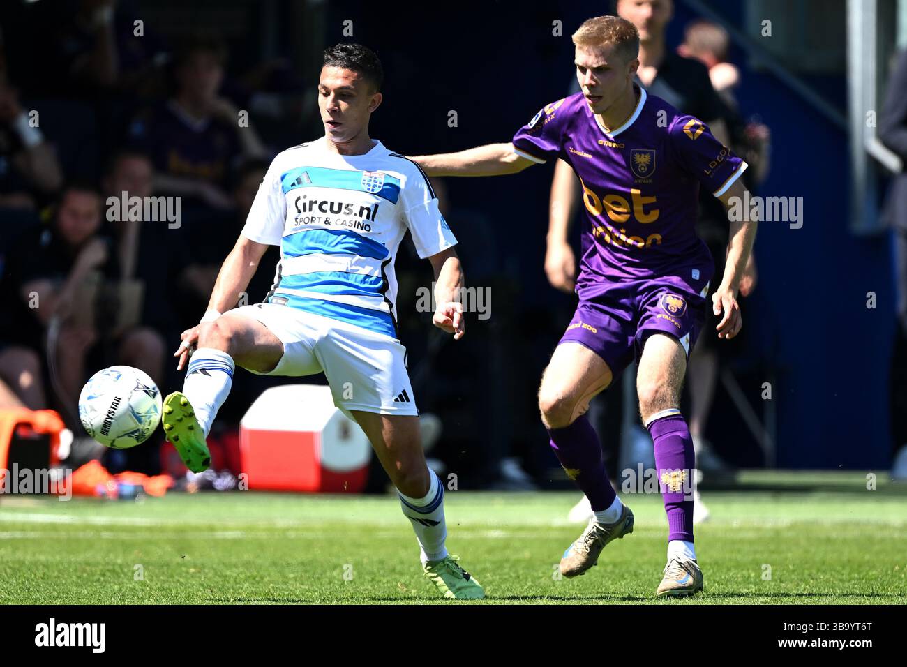 ZWOLLE - (l-r) Filip Krastev of PEC Zwolle, Oliver Antman of Go Ahead ...