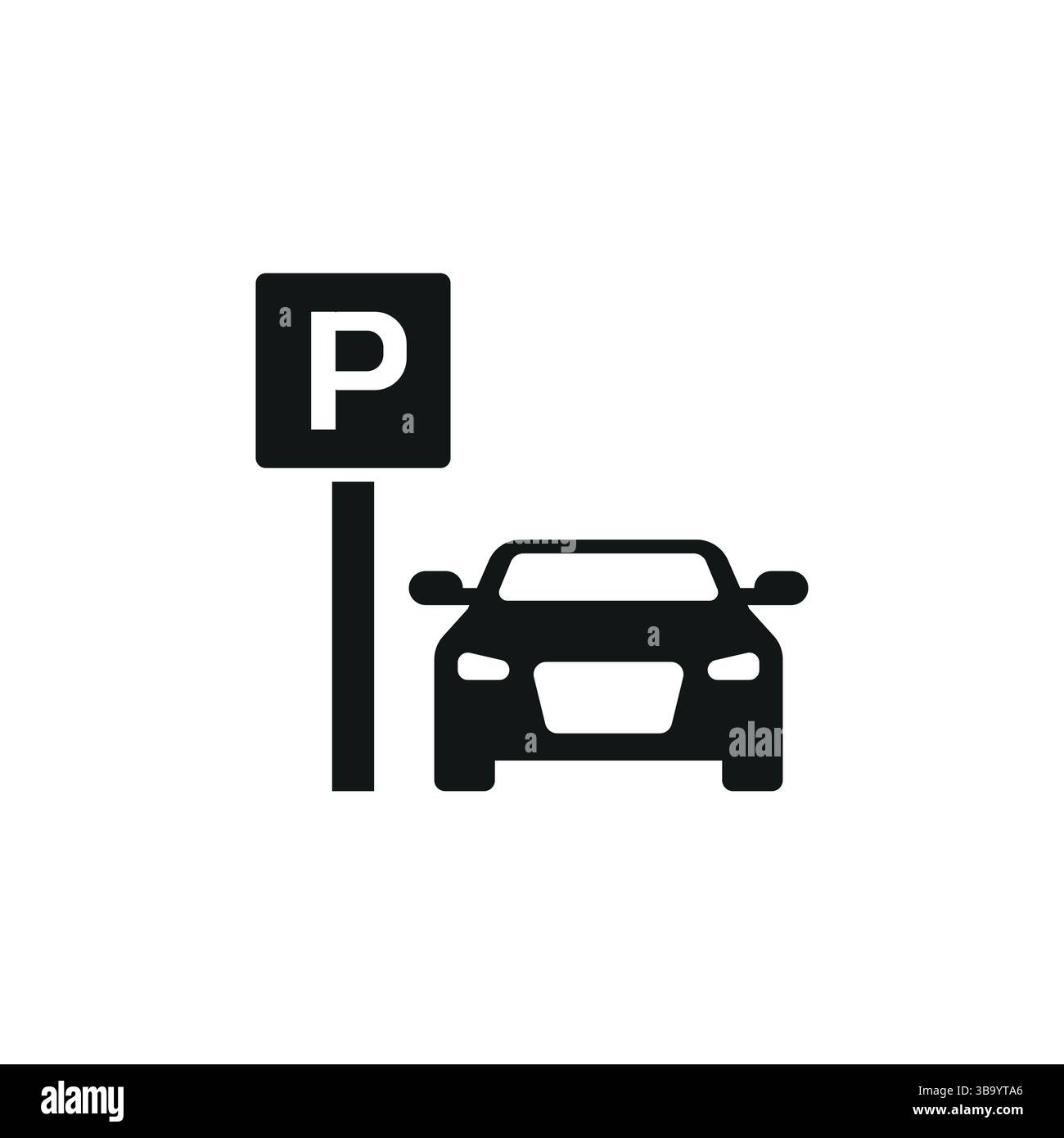 Parking lot sign car Stock Vector Images - Alamy