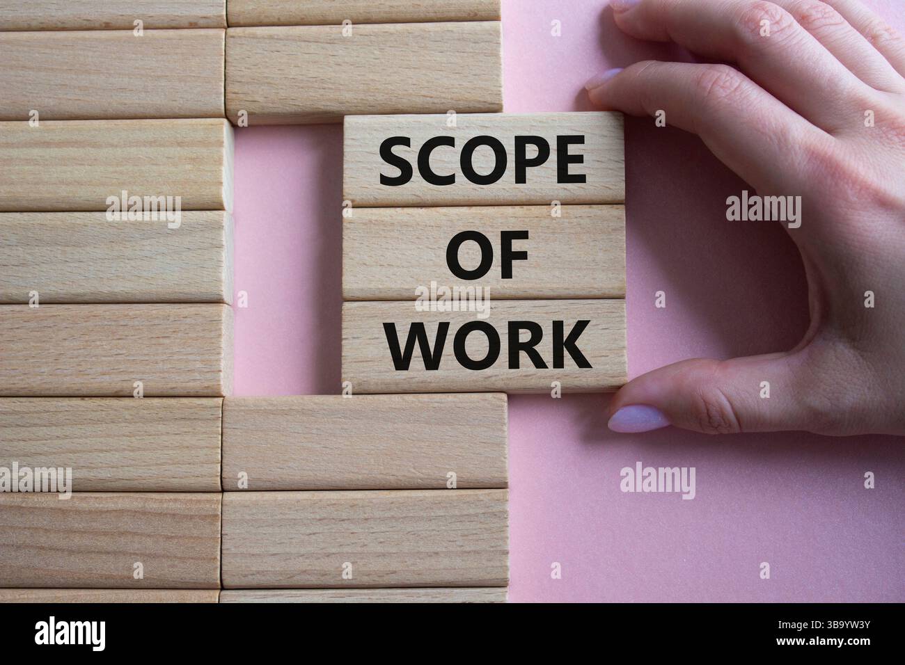 Scope of Work symbol. Concept words Scope of Work on wooden blocks ...