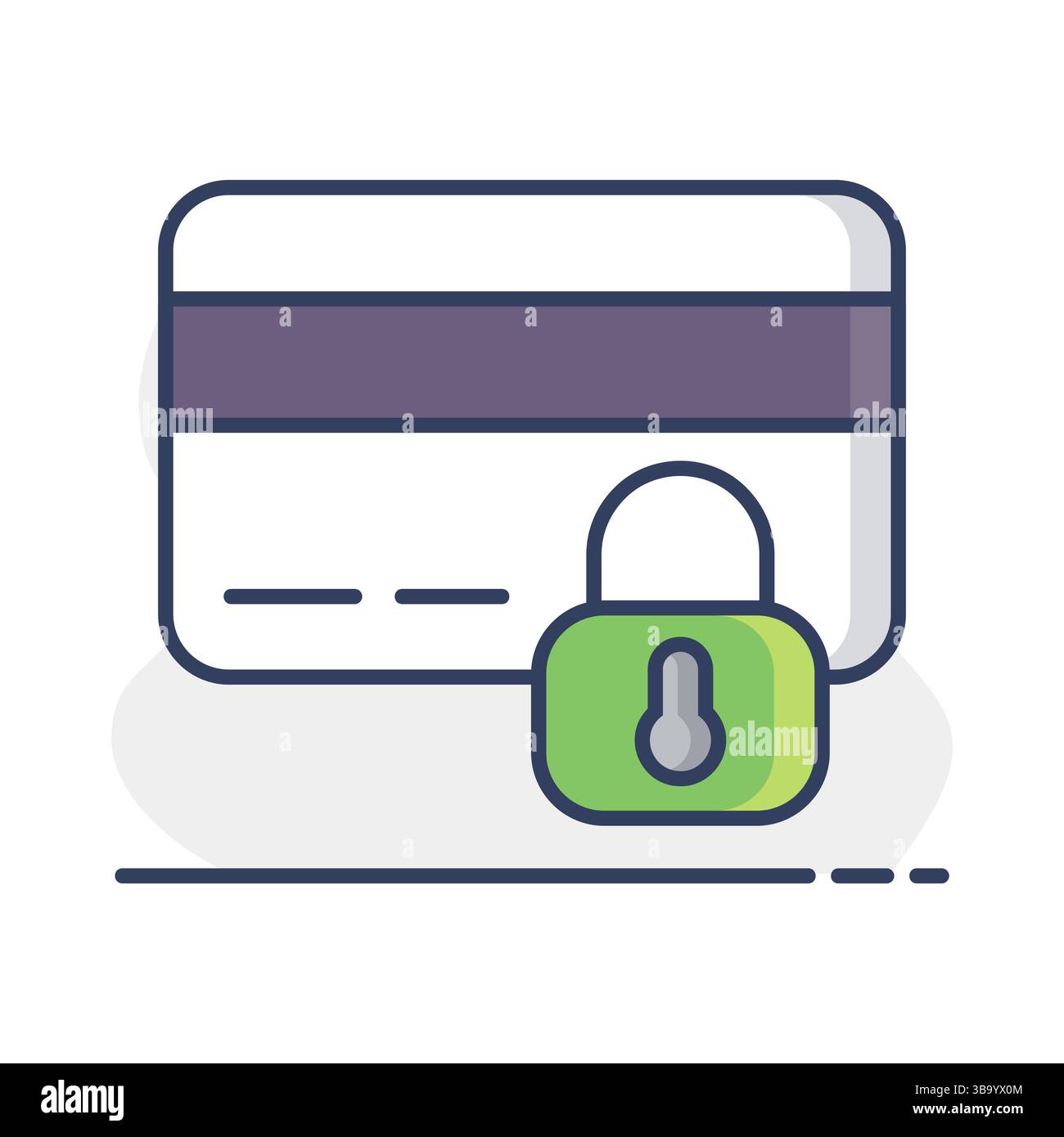 Credit card with lock vector icon. Locked bank card symbol. Security ...