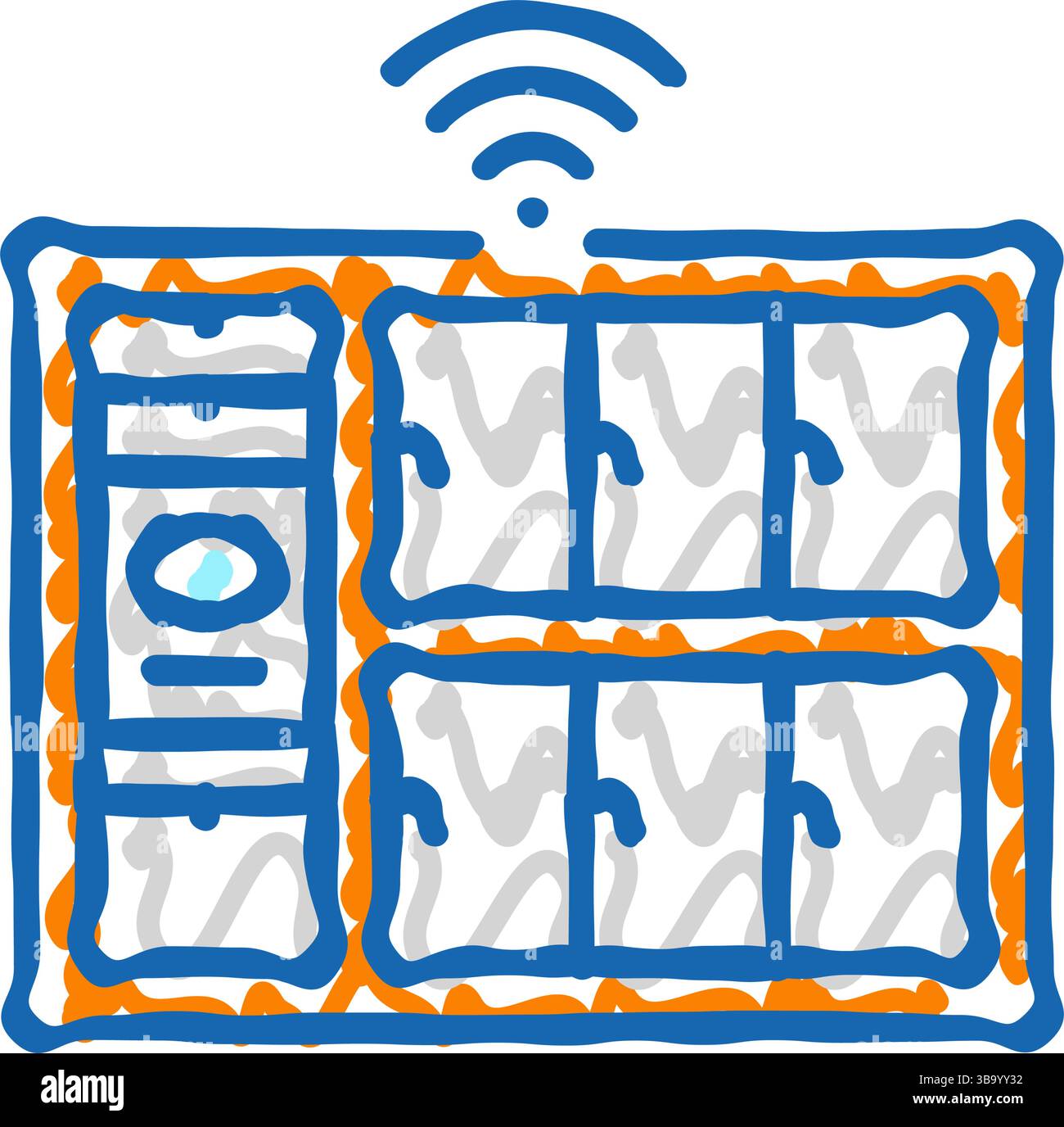 smart lockers autonomous delivery icon doodle illustration Stock Vector ...