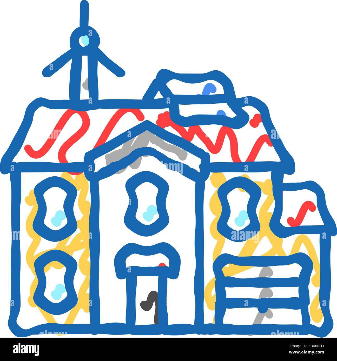 building energy efficient icon doodle illustration Stock Vector Image ...