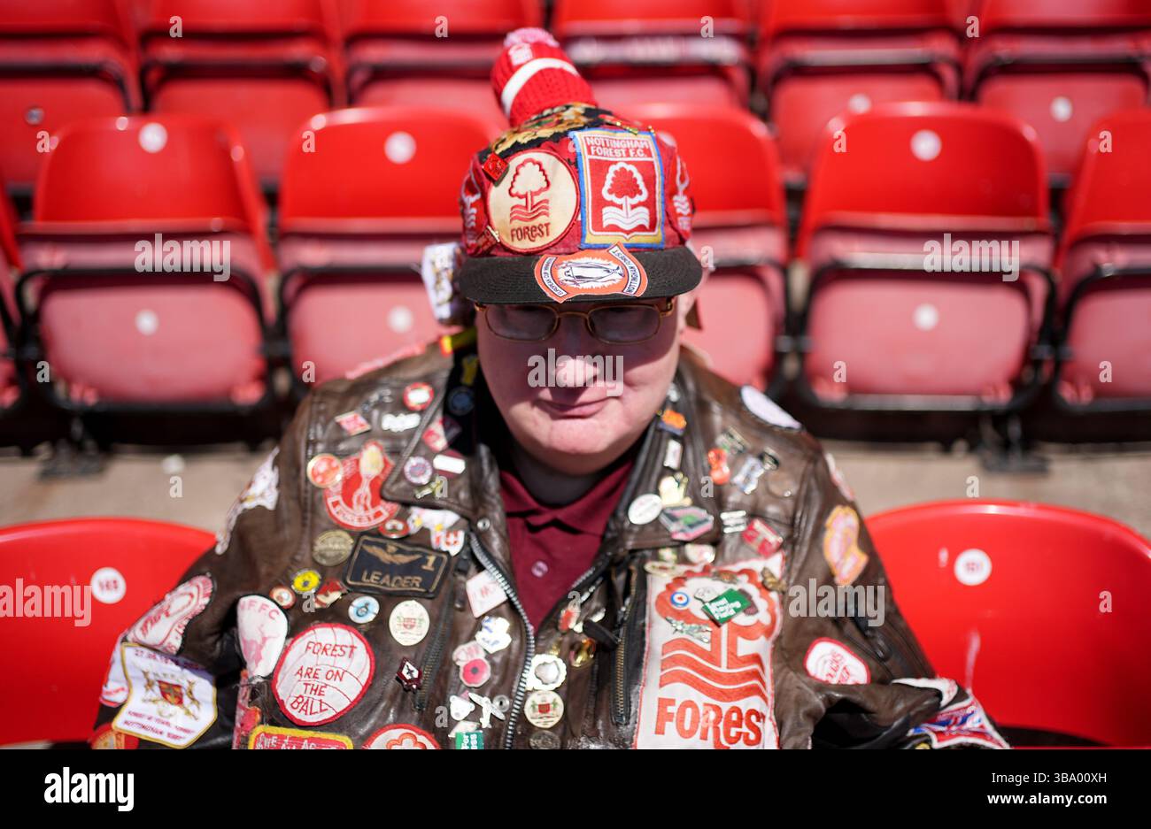 A Nottingham Forest fan in the stands ahead the Premier League match at ...