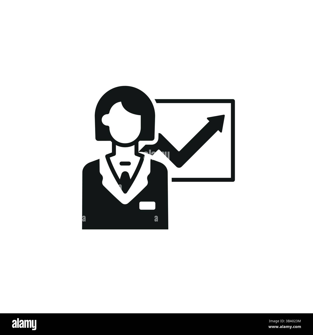 Business woman Presentation icon Stock Vector Image & Art - Alamy