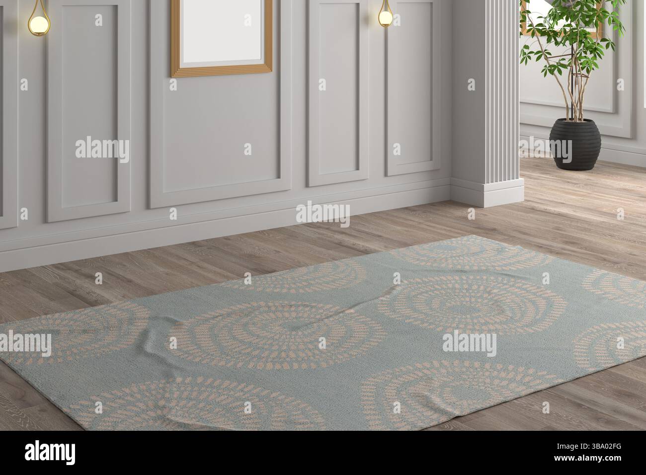 Empty interior room 3d Render. classic interior design . Classic room ...