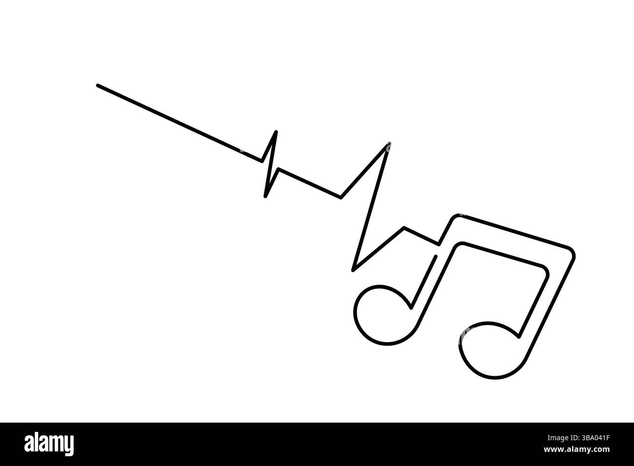 Music one line art drawing continuous vector abstract on white ...
