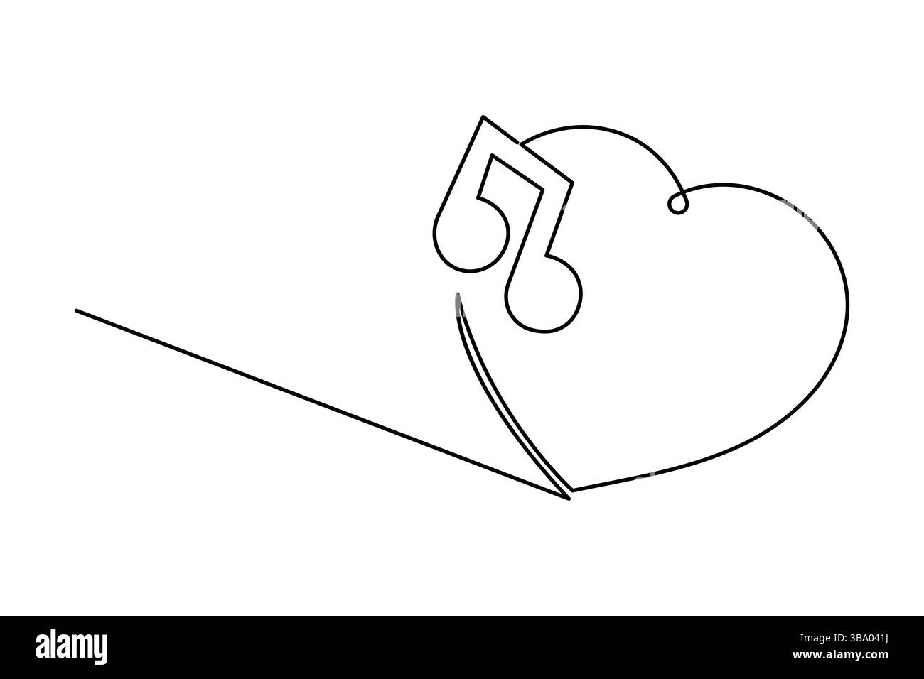 Music one line art drawing continuous vector abstract on white ...