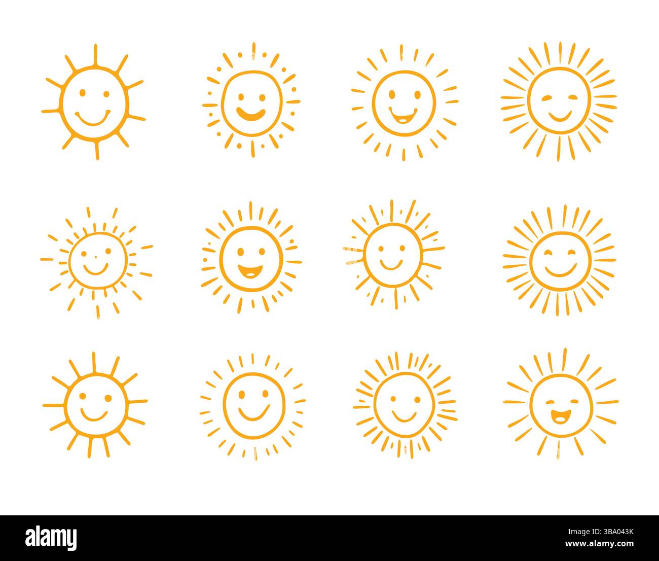 Smiling sun cartoon Cut Out Stock Images & Pictures - Alamy