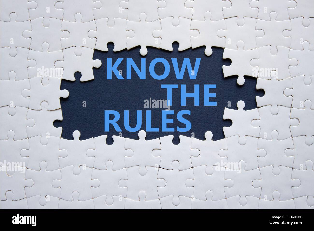 Know the rules symbol. Concept words Know the rules on white puzzle ...
