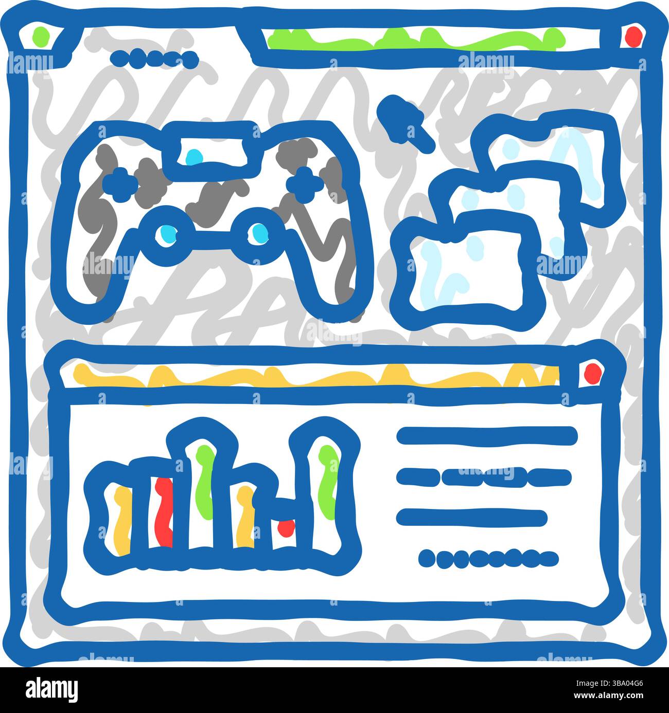 analytics game development icon doodle illustration Stock Vector Image ...