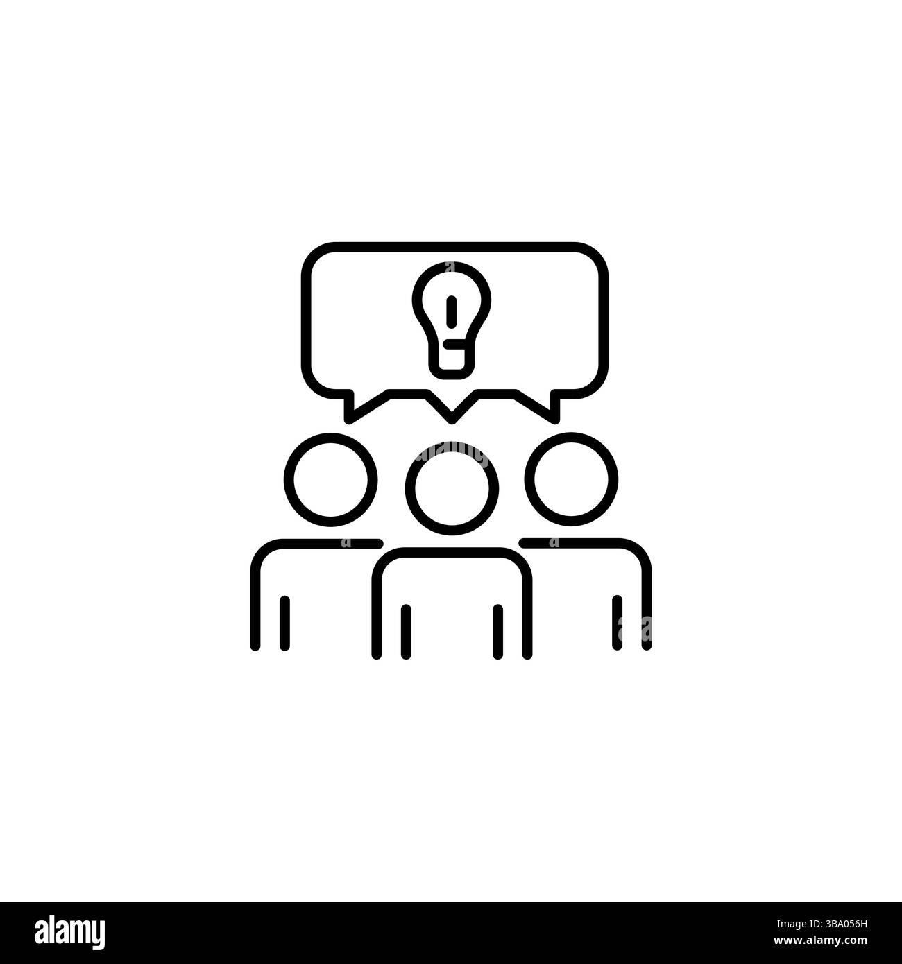 Brainstorm Icon – Group Discussion with Lightbulb Symbol Stock Vector ...
