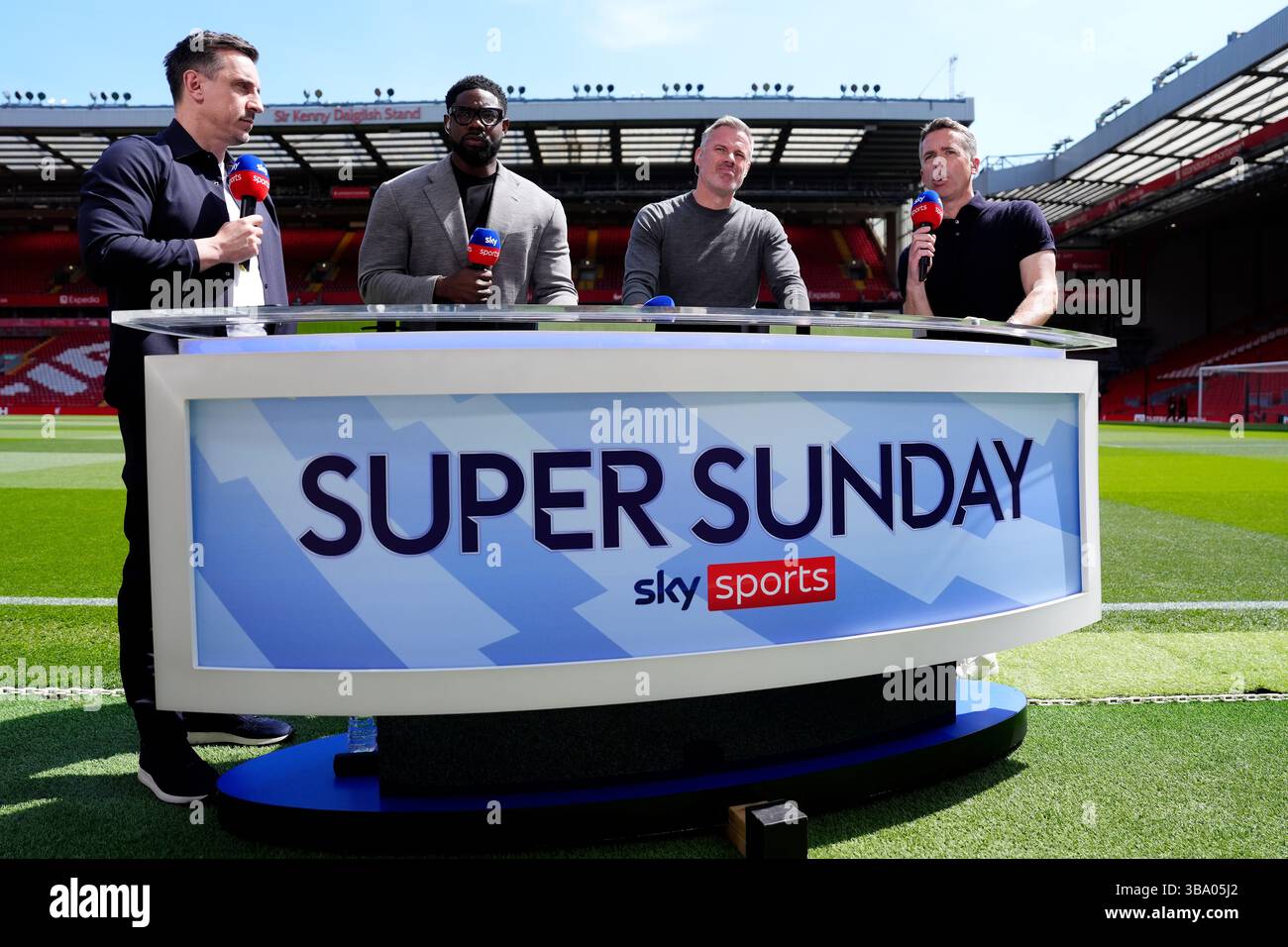 Sky Sports pundits (left to right) Gary Neville, Micah Richards, Jamie ...