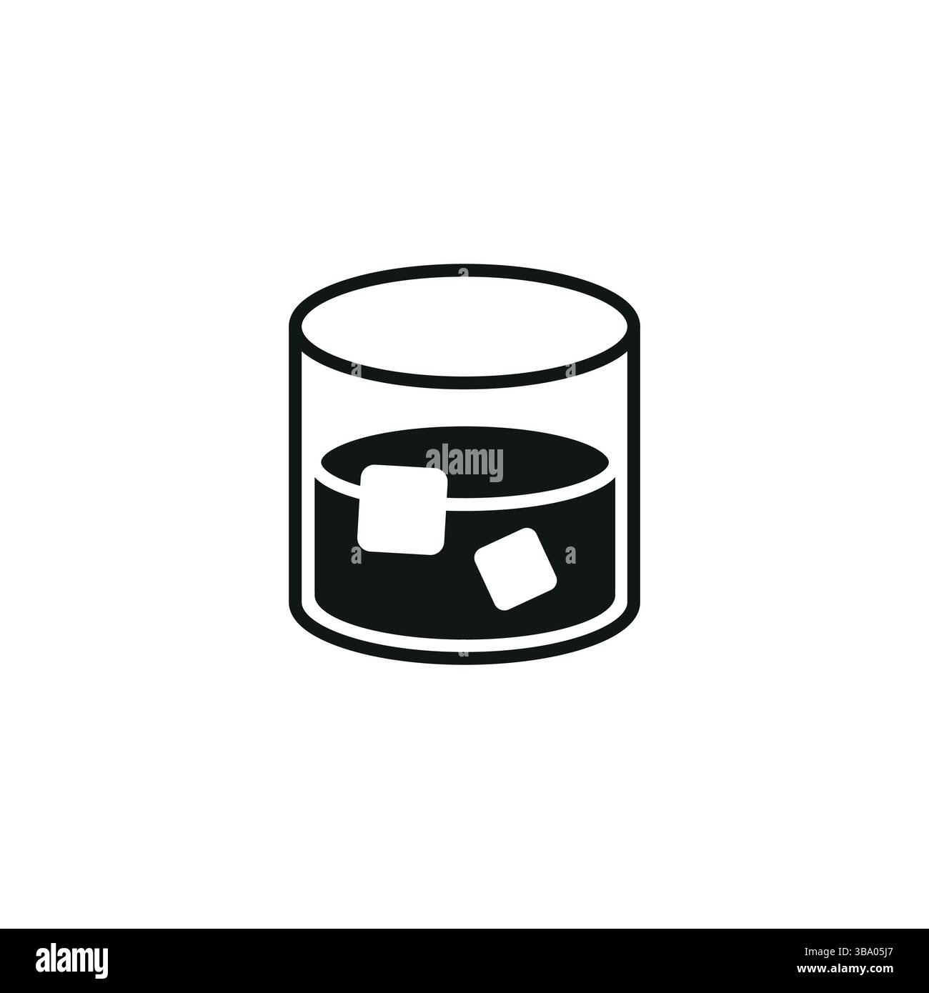 Whiskey glass on ice Stock Vector Images - Alamy