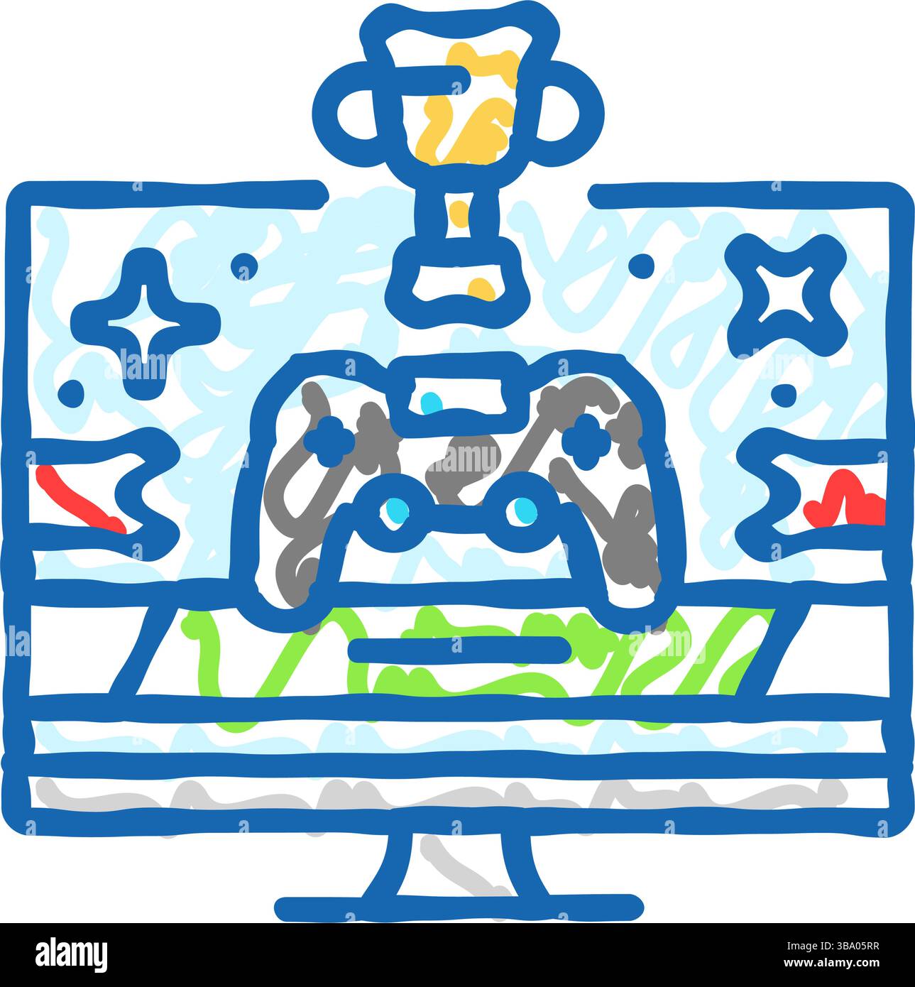 awards game development icon doodle illustration Stock Vector Image ...