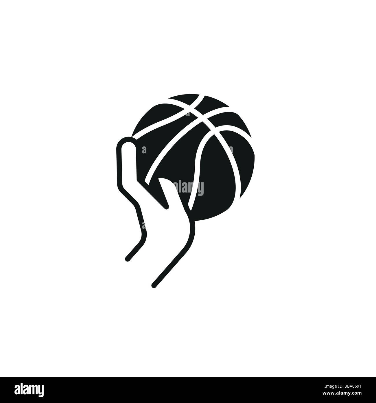 Basketball in hand Stock Vector Images - Alamy