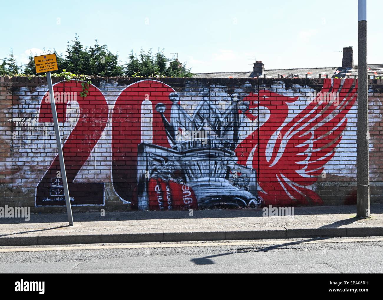 Liverpool, UK. 11th May, 2025. A mural depicting Liverpool's 20 league ...