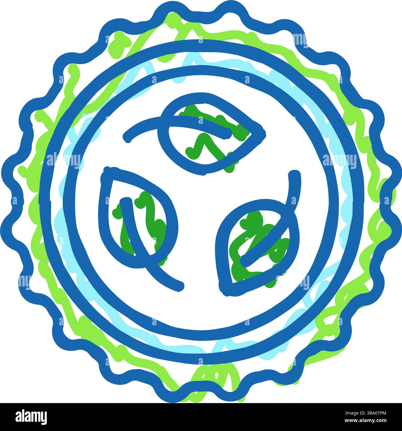biodegradable product green living icon doodle illustration Stock ...