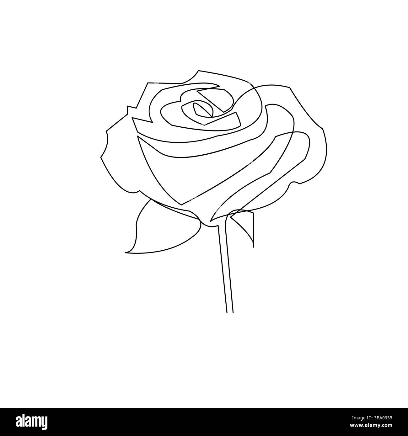 Rose icon in doodle Cut Out Stock Images & Pictures - Alamy