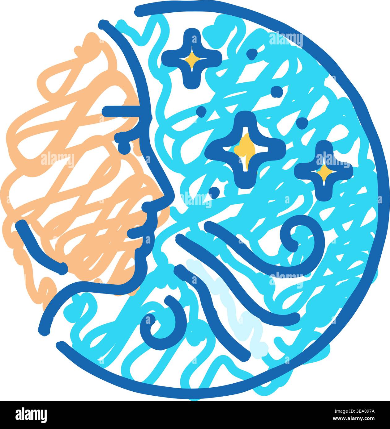 breathing exercises mental health icon doodle illustration Stock Vector ...