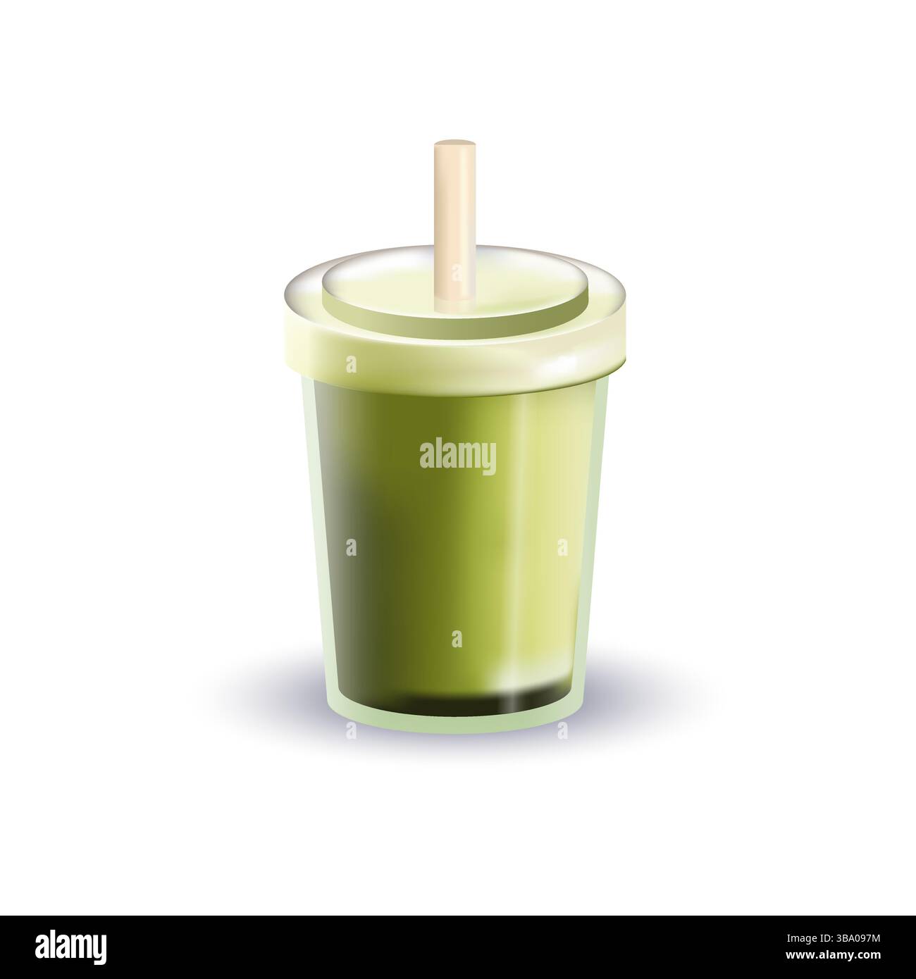 Green tea matcha milk Stock Vector Images - Alamy
