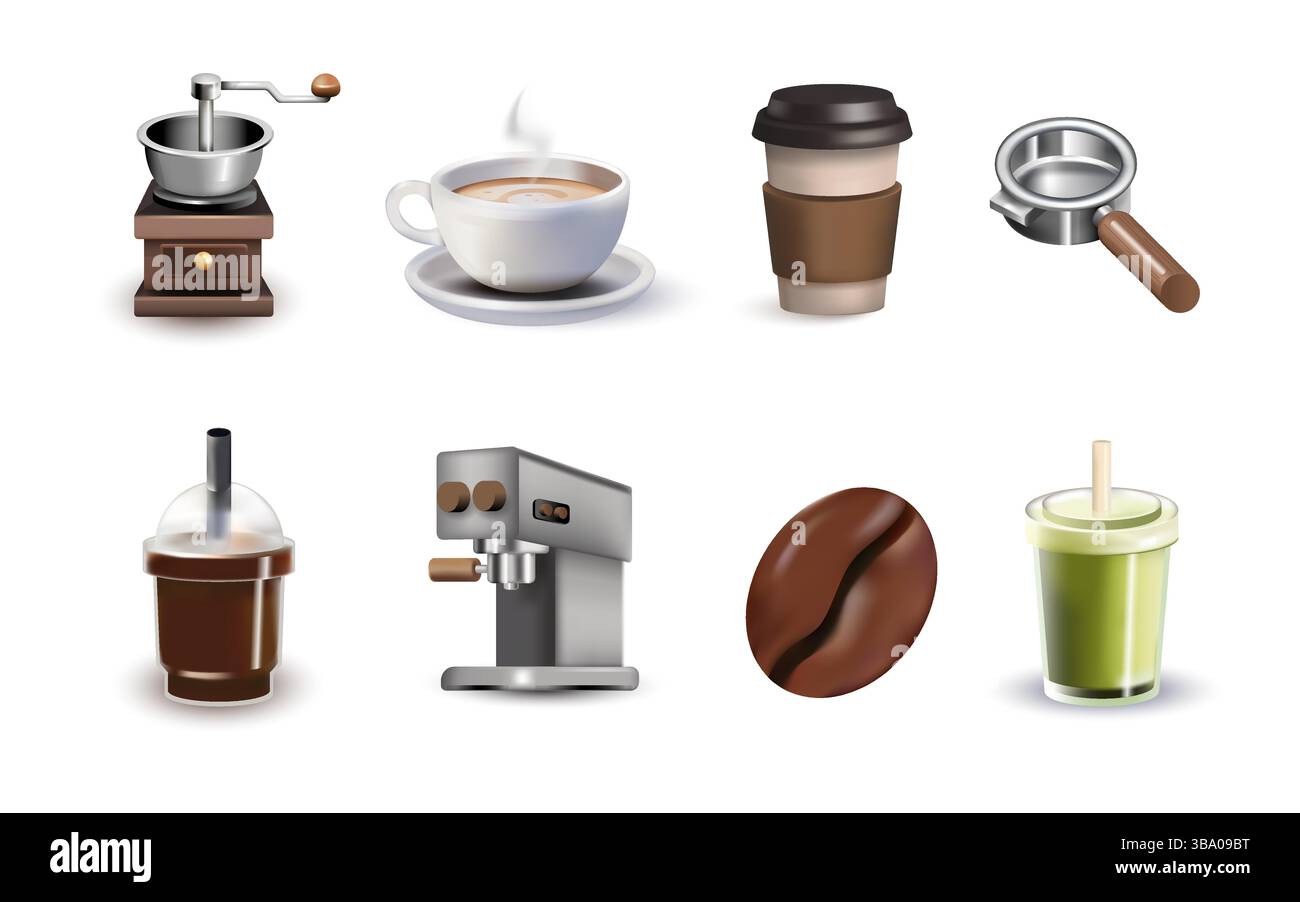 Green cup coffee foam Stock Vector Images - Alamy