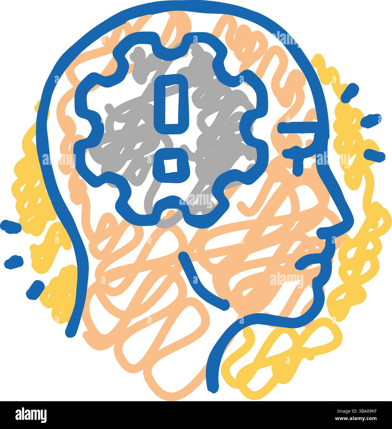 anxiety management mental health icon doodle illustration Stock Vector ...