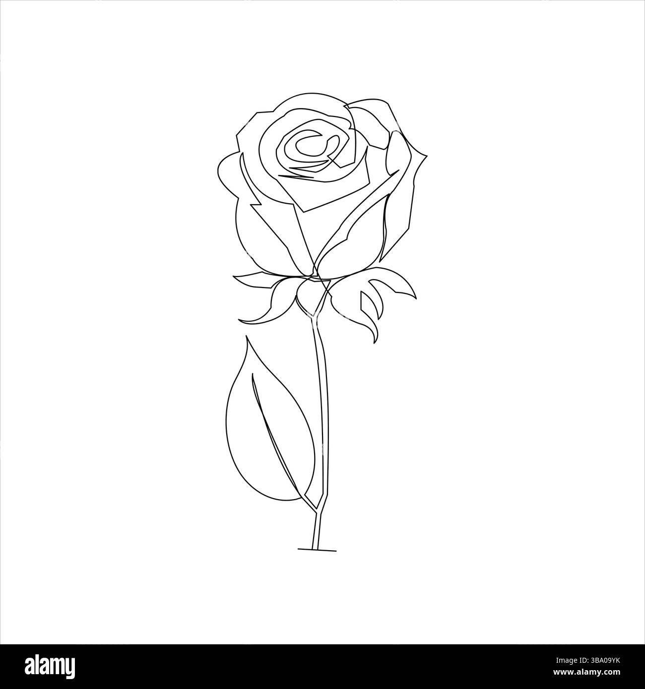 Rose flower continuous single line art drawing of concept doodle style outline vector icon Stock ...