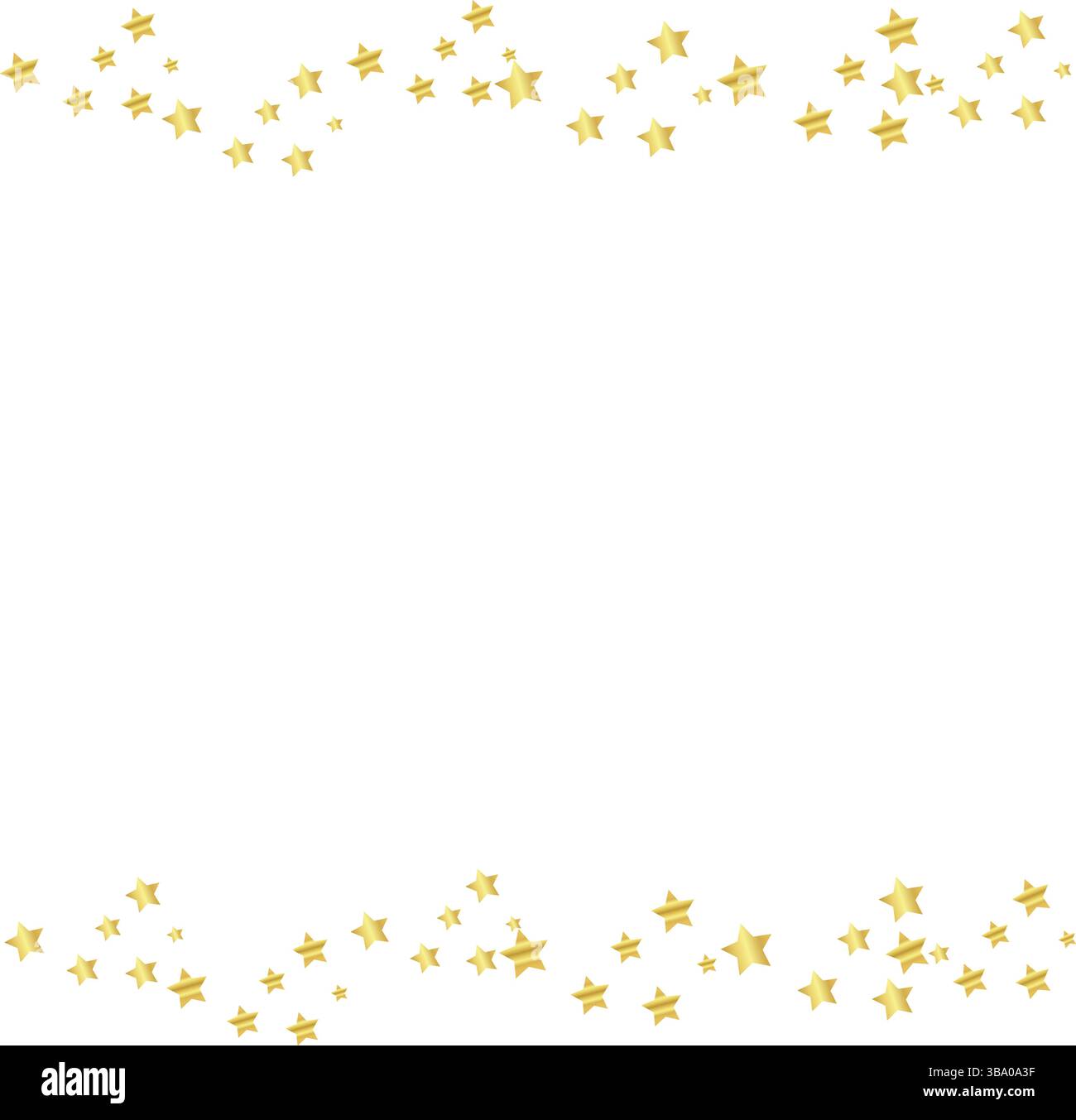Gold Stars Glitter on White Geometric Vector Having Empty Space in ...