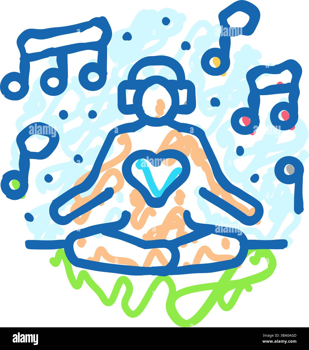 relaxation techniques mental health icon doodle illustration Stock ...