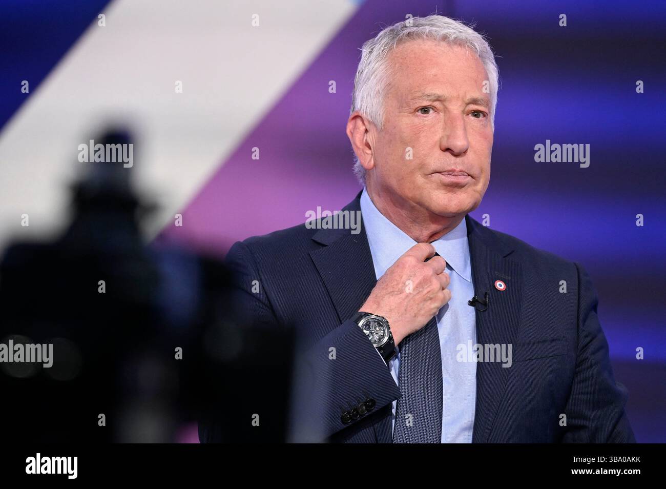 RN deputy Philippe Ballard poses for pictures ahead of an interview for ...